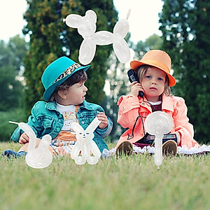 KAWKALSH 260 Balloons Clear, Long Balloons for Balloon Animals, Thickening Skinny Latex Twisting Balloons for Tying Balloon Arch Modeling Magic Clown Birthday Wedding Party Decorations 100pcs Clear