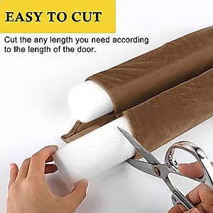 Fowong Adjustable Under Door Noise Stopper 30" to 36" Double Side Draft Stopper Gap Seal up to 1.5" Dustproof Soundproof Brown