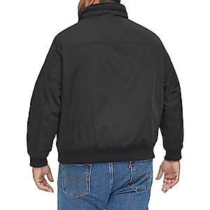 Dockers Men's Regular Quilted Lined Flight Bomber Jacket, Black, Large