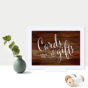 Andaz Press Wedding Framed Party Signs, Rustic Wood Print, 5x7-inch, Cards and Gifts Thank You, 1-Pack, Includes Frame
