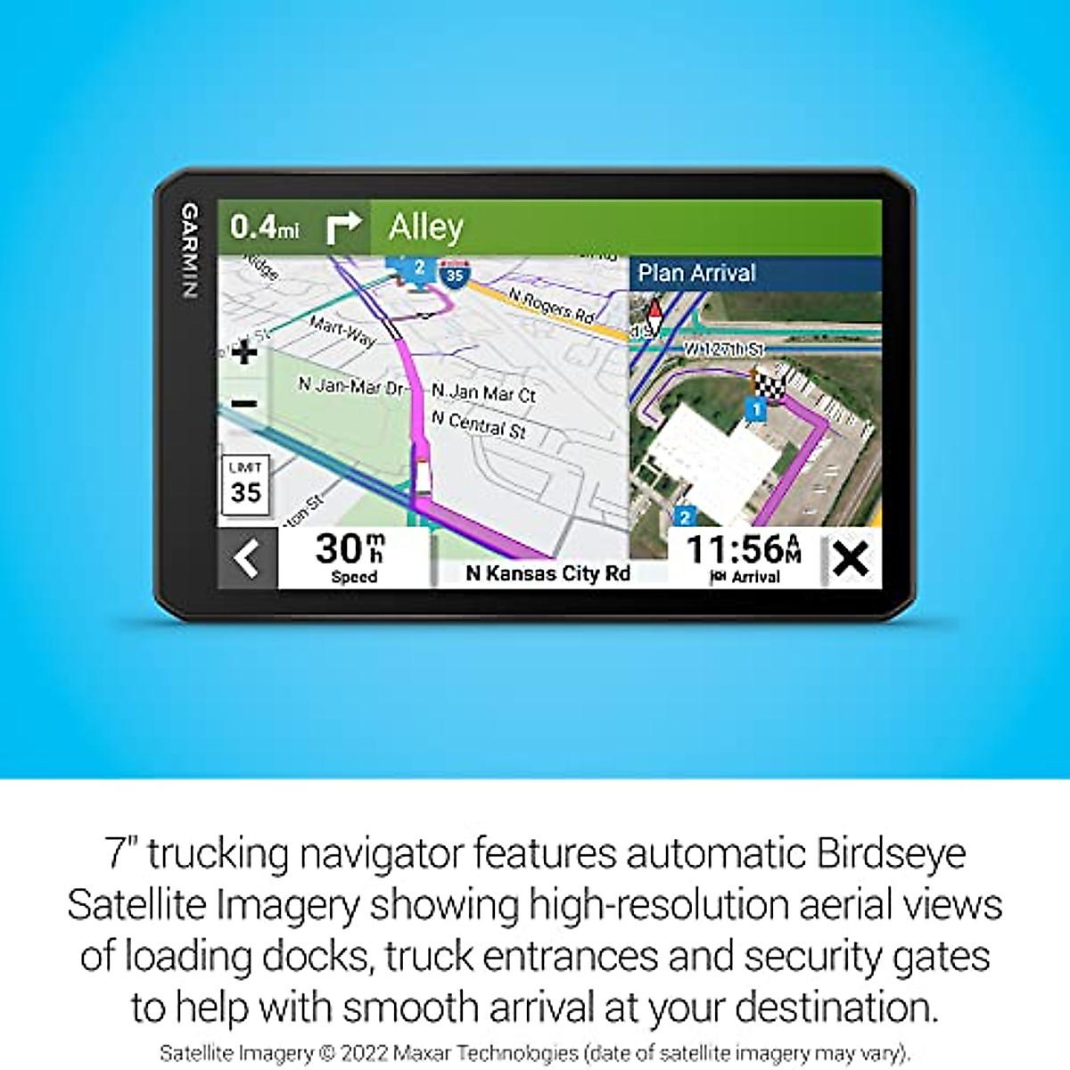 Garmin dēzlCam™ OTR710, Large, Easy-to-Read 7” GPS Truck Navigator, Built-in Dash Cam, Automatic Incident Detection, Custom Truck Routing, High-Resolution Birdseye Satellite Imagery