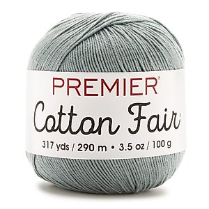 Premier Yarns Cotton Fair, Cotton/Acrylic Blend, Yarn for Crocheting and Knitting, Fine Weight, Machine Washable Yarn, Succulent, 3.5 oz, 317 Yards