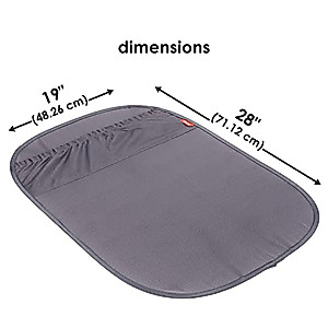 Diono Stuff 'N Scuff XL Kick Mat Back Seat Protector for Kids Feet with Storage Pocket, 100% Water Resistant for Protection of Your Upholstery from Dirt, Mud, Scratches, Gray