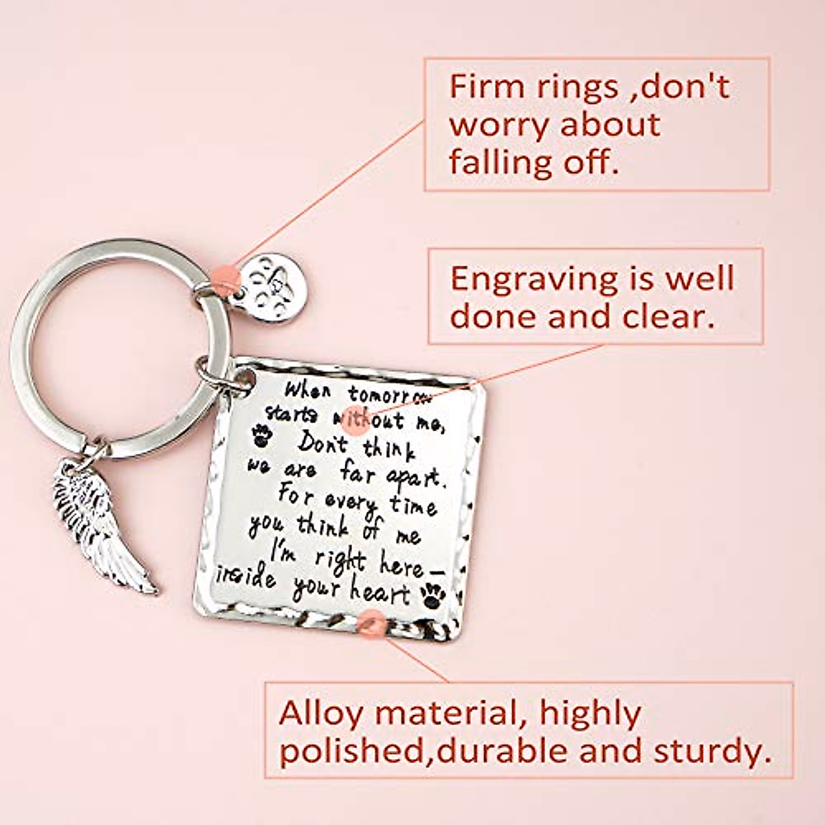 Melix Home Cat Dog Memorial Gifts Keychain Loss of Dog Gifts Pet Sympathy Gifts For Dogs Jewelry