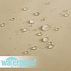 RYB HOME Extra Wide Outdoor Curtains for Patio Waterproof Windproof Blackout Curtains for Porch Pergola Arbor Lanai Pool House Outside Deck, 100 inch Width x 84 inch Length, 1 Pc, Biscotti Beige