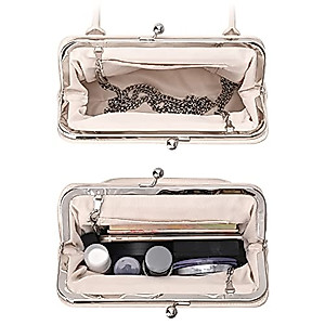 GM LIKKIE Clutch Purse for Women, Vintage Kiss Lock Evening Clutch Bag, Top handle Crossbody Shoulder Handbag