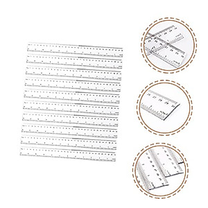 Ciieeo 20pcs Ruler Metric Ruler Clear Ruler Precision Ruler Ruler Plastic Ruler Straight Ruler 12+ Inch Ruler with Inches and Centimeters Clear Plastic Rulers 12 Inch Rulers Bulk