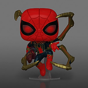 Funko Pop! Iron Spider with Gauntlet (Glow) Exclusive. Clear Slip Protector and Box Include