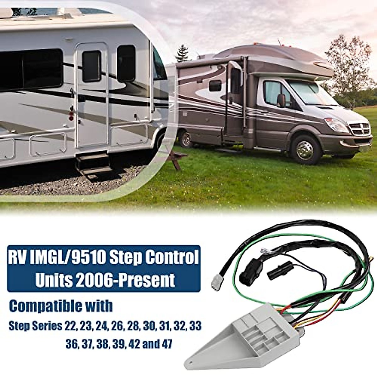 B.ZSSY 909510000 Electric Step Control Unit Assembly Compatible for RV and Travel Trailers IMGL/9510 Step Controller Module