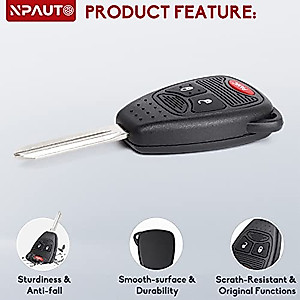 NPAUTO Key Fob Replacement Fits for Dodge Ram Dakota Durango Magnum Caliber Charger Nitro Avenger, Jeep Wrangler Compass Patriot, Chrysler 200 300 & More Keyless Entry Remote Control OHT692427AA, 2Pcs