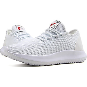 CAMVAVSR Men's Sport Shoes Non Slip Lightweight Breathable Mesh Soft Sole Run Walk Tennis Athletics Sneakers for Men White Size 13