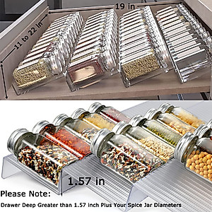 VANGAY Spice Drawer Organizer, Spice Rack Drawer for Kitchen, 4 Tier Acrylic Drawer Spice Organizer for Jars and Packets, Adjustable Storage Salt, Seasoning etc Pack 8 Clear