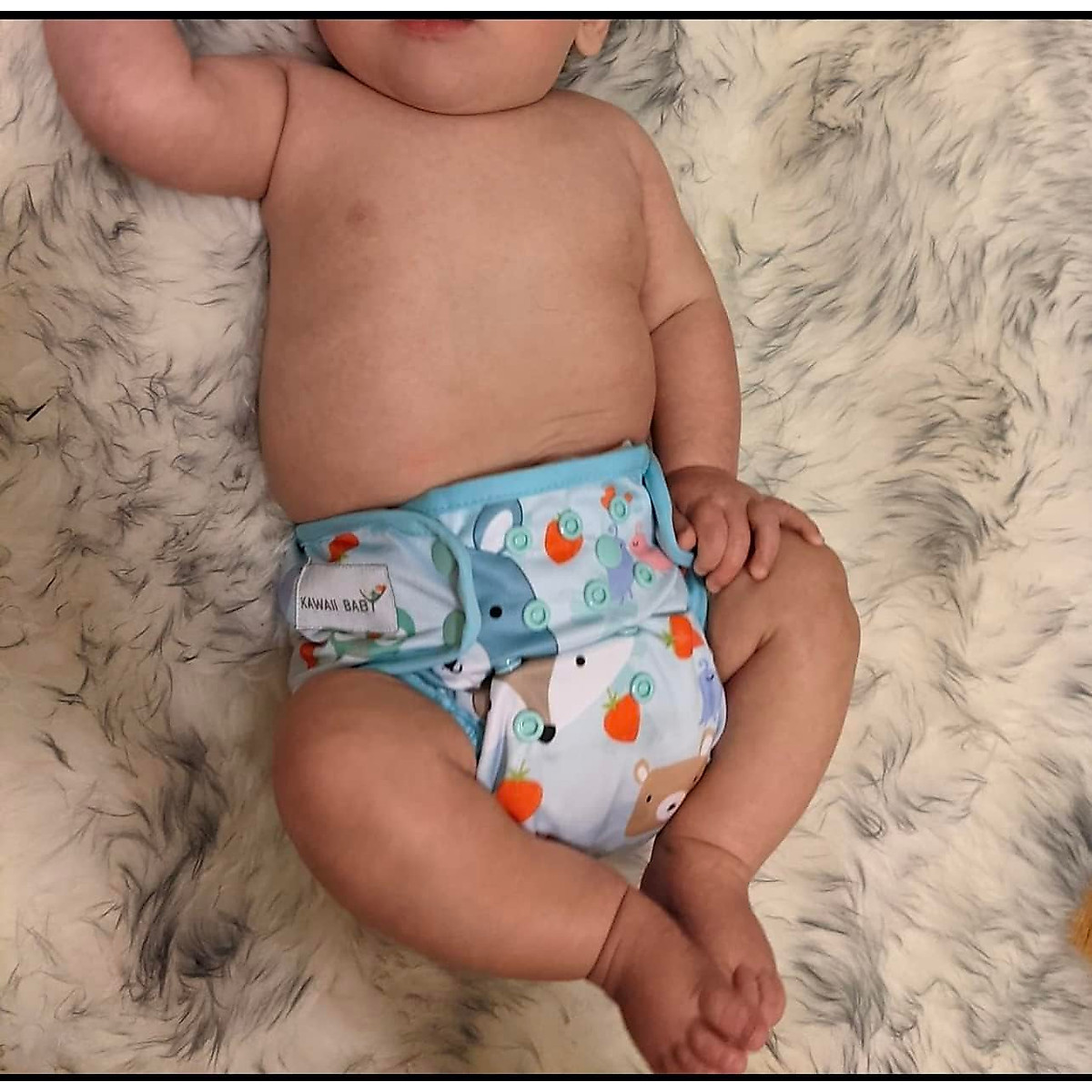 KaWaii Baby Happy Leak-Free One Size Diaper Cover for Boy & Unisex, Cloth Diaper Cover, Reusable Waterproof Baby Diaper Cover - Pack of 6