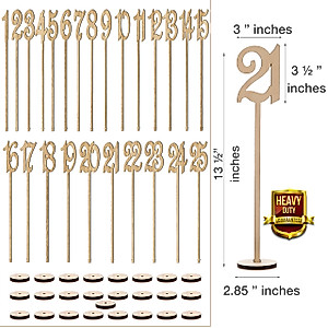 Merry Expressions Table Numbers, Wedding Table Numbers 1-25, Each Number is 13.5 inch Wooden Numbers For Receptions, Weddings & Restaurants Commercial Grade