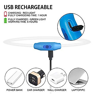 Novkin 2-Pack LED Dog Collar, Light Up Dog Collars,Rechargeable Dog Lights for Night Walking，Universal, Reusable Safety Necklace for Small Medium Large Dogs