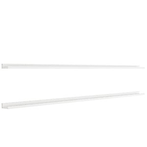 Wallniture Denver White 84" Picture Ledge Shelf for Living Room Decor, Floating Shelves for Wall Decor, Long Shelf Set of 2 for Bedroom, Hallway