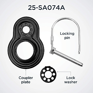 Coupler Attachments for Instep and Schwinn Bike Trailers, Flat Coupler for a Wide Range of Bicycle Sizes, Models, and Styles,Black