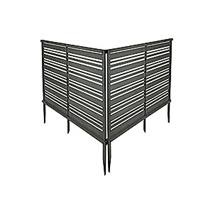 Enclo Privacy Screens EC18015 4 ft H x 5.3 ft W Fresno Outdoor Privacy Fence Screen WoodTek Vinyl No-Dig Kit 2 Panels, Charcoal