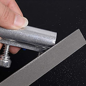 KALIM 8 Inch Flat Hand File with High Carbon Hardened Steel, Ergonomic Grip, Plastic Non-Slip Handle …