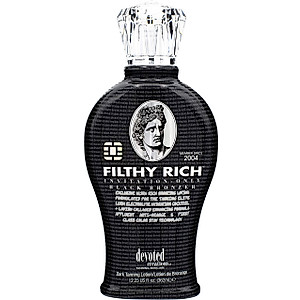 Devoted Creations Filthy Rich - Luxurious Dark Bronzing Formula with Anti-Orange Technology and High Levels of DHA, Natural, & Cosmetic Bronzers for Immediate Color 12.25 oz.