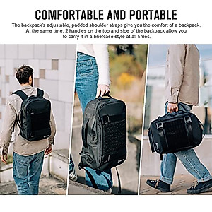 OLIFE Drytrip 17 inch Laptop Backpack, 20L Travel Commuter Backpack with MOLLE Loop Fields, Water-resistant Polyester Shell for Business Office