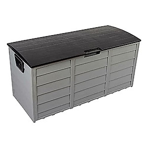75 Gallon Storage Deck Box Polypropylene Resin Outdoor Shed Garden Garage Patio Organizer Patio suitable for Patio Furniture Cushions, Pool Toys, Garden Tools, Garden Games and Toys, Pet Supplies
