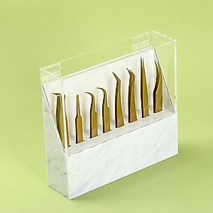 8 Holes Tweezers Holder, Acrylic Rack Storage Eyelash Extension Tools with Dust Cover Tweezer Display Stand Holder Eyelash Extension Supplies Acrylic Display Stand Tool Salon