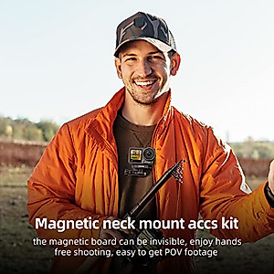 TELESIN Magnetic Snap Mount Neck Strap Necklace Lanyard, 360° Chest Body Strap Accessories Vehicle Boat Tube Attachment for GoPro Max Hero 11 10 9 8 7 6 5 Insta360 X2 X3 DJI Action 2 3 AKASO