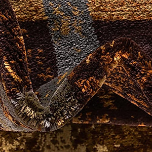 Unique Loom Barista Collection Area Rug - Kouillou (7' 10" x 10' Rectangle, Multi/ Brown)