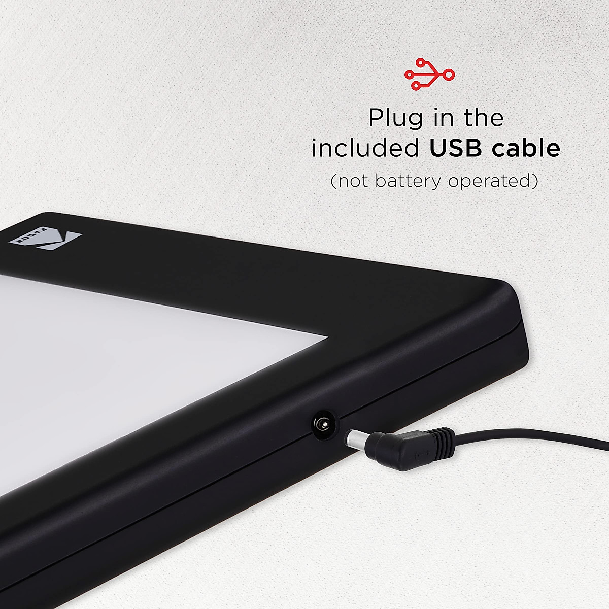 KODAK LED Light Box 8”x6” for Negatives, Slides & Films | Illuminated Board Panel & LED Light Pad for Viewing & Scanning Photos, Tattoo Drawing, Artist Sketching & Stenciling | Glare-Free, USB Powered