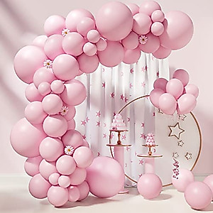 Pink Balloons 85 pcs Light Pink Balloons Garland Arch Kit 5/10/12/18 Inch Different Sizes Pastel Pink Latex Balloons for Pink Birthday Party Decorations Baby Shower Wedding Gender Reveal Decorations