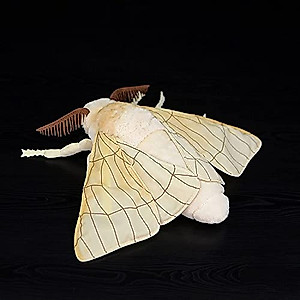 ZHONGXIN MADE Silk Moth Plush Toy - Lifelike Silk Moth Stuffed Animals 11in, Realistic Soft Big Wings Moth Toys, Simulation Butterfly Plushie Model Toy, Unique Plush Gift Collection for Kids