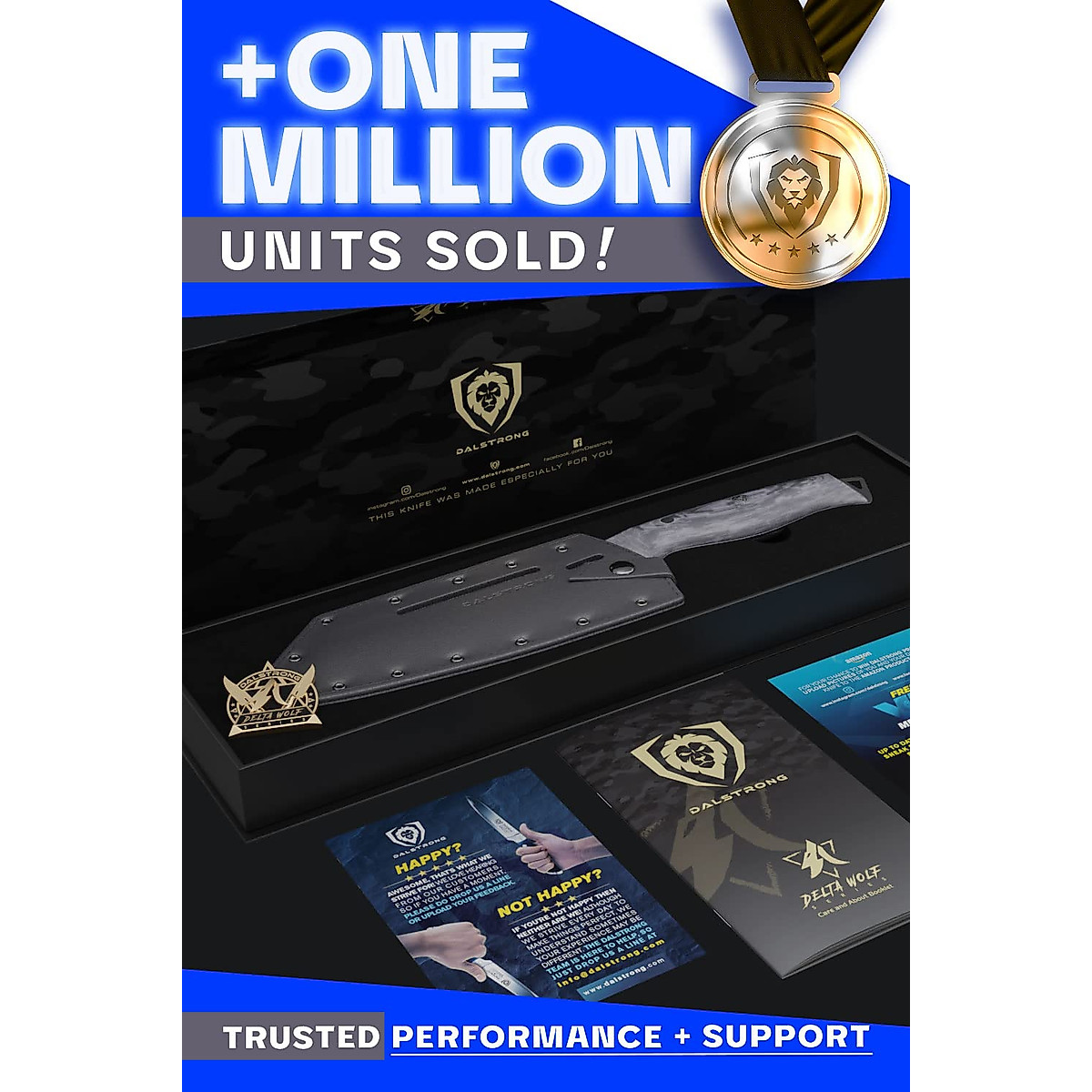 Dalstrong Santoku Knife - 7 inch - Delta Wolf Series - Ultra-Thin & Zero Friction Blade - Black Titanium Nitride Coating Vegetable Kitchen Knife - G10 Camo Handle - Leather Sheath