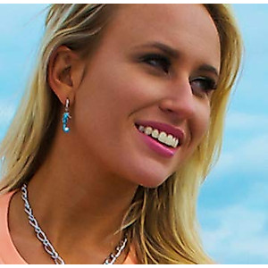 Guy Harvey Enameled Seahorse Earrings Crafted in Sterling Silver