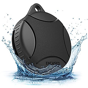 Encased Waterproof Airtag Case Compatible with Apple Airtag Keychain Holder Black - 2 Pack