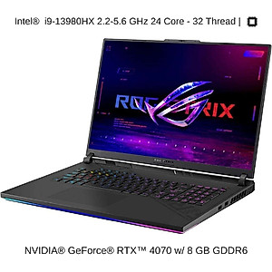 HIDevolution [2023] ASUS ROG Strix G18 G814JZ 18" QHD+ 240Hz, 2.2 GHz i9-13980HX, RTX 4080, 32 GB DDR5 RAM, 2 TB PCIe SSD, Windows 11 Home
