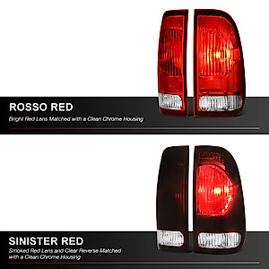 VIPMOTOZ Smoke Red Lens OE-Style Tail Light Lamp Assembly For 1997-2003 Ford F150 & 1999-2007 F250 F350 Superduty Pickup Truck, Driver & Passenger Side