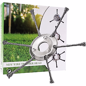 8inch Steel Wire Brush Cutter Trimmer Head,Upgraded Less Twisted Wires Unbreakable Wired Trimmer Blade,Less Load for Grass String Trimmer,Indestructible Durable Metal Weed Trimmer Head,Universal Fit
