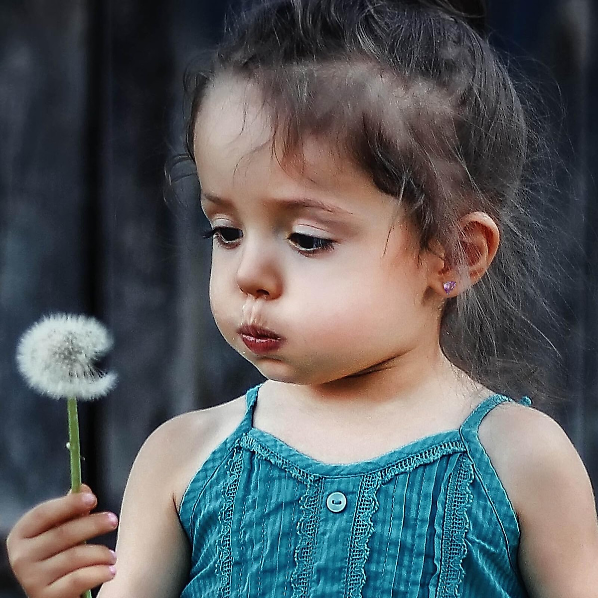 SMILEST Heart Earrings Gifts for Her - Birthstone Earrings for Women Wife, Amethyst February Birthstone Earrings Purple Earrings Amethyst Stud Earrings Anniversary Birthday Gifts for Women Mom Wife