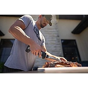 Old Timer Cordless Electric Fillet Knife with 8in Fully Serrated Stainless-Steel Blade, Trigger Lock, Rechargeable Battery, and Self Draining Case for Fishing, Meat Carving, Filleting, and Outdoors