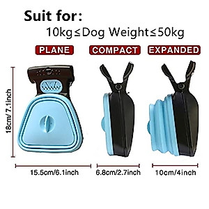 Dog Pooper Scooper For Large Dog-Portable Sanitary Dog Waste-Heavy Duty Dog Waste Cleaner with Bag Dispenser-Dog Leash Clip and 90PCS Waste Bags Included