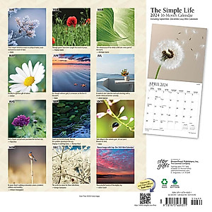 The Simple Life | 2024 12 x 24 Inch Monthly Square Wall Calendar | Sticker Sheet | StarGifts | Inspiration Photography