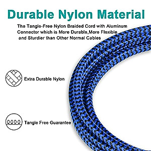 Micro USB Quick Charger Cable 2Pack 10FT Long Android Phone 2.1A Fast Charging Cord for Samsung Galaxy S7 S6 Plus/Edge/Active,J3 Luna Pro/Prime J7 Star/Crown,Note 5/4,LG Stylo 3 2 K30 K20,PS4 Pro