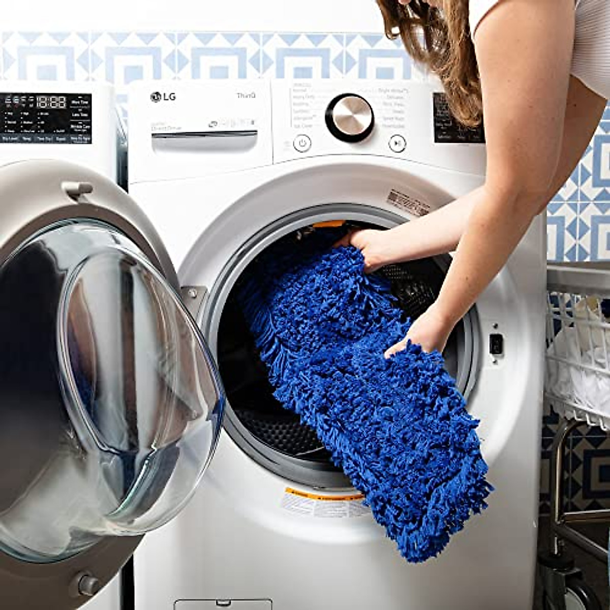 Tidy Tools Commercial Dust Mop Replacement Head – 48 x 5 in. Cotton Nylon Reusable Mop Head – Industrial Dust Mop Refill for Floor Cleaning & Janitorial Supplies, Blue