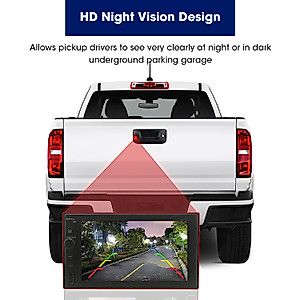 Tailgate Handle with Rearview Backup Camera for Chevy Silverado and GMC Sierra 2007-2013,Tailgate Handle Replacement Backup Camera