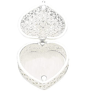 ELLDOO Heart Shape Jewelry Box Wedding Box Keepsake Box Ring Earring Small Trinket Storage Organizer Box for Girls Women Wedding Brithday Gift