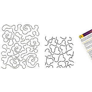 Quilting Stencils for Machine and Hand Quilting - 2 Quilting Stencils for Background Patterns - Rose Stipple, Heart Stipple Plastic Quilt Stencil Set with Guide