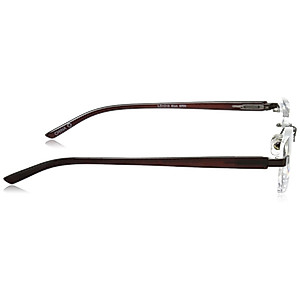 Foster Grant Rick Reading Glasses, Brown/Transparent, 59 mm
