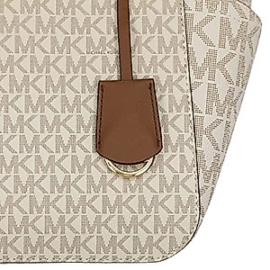 Michael Kors Jet Set Travel Large Chain Shoulder Tote Vanilla MK Signature Logo