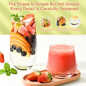 ISMASOAN Drinking Glasses Set of 12-6 Tall Glass Cups 17 oz and 6 Short Stemless Wine Glasses 10 oz,Glass Sets for Drinking,Glassware Sets,Drinkware Glasses Set,Mojito Glass, Gift Box Set